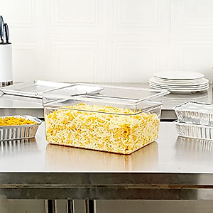 Restaurantware Met Lux 1/2 Size Food Storage Container 1 6 Inch Deep Proofing Box - Rectangle Graduated Measurements Clear Plastic Food Grade Storage Container Dishwashable Lids Sold Separately