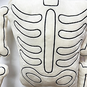 Halloween Skeleton Plush Doll, 37 Inch Skeleton Doll, Halloween Plush Pillow Shelf Decorations, Skeleton Plush Pillow Haunt House Ornaments, Handmade Halloween Decor White Bone Skeleton Stuffed Toy