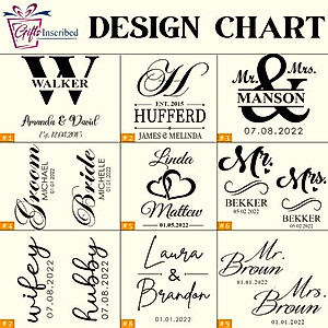 Personalized Champagne Glasses Set of 2 - Engraved Wedding Champagne Flutes - Custom Bride and Groom Gift for marriage, bridal party, engagement