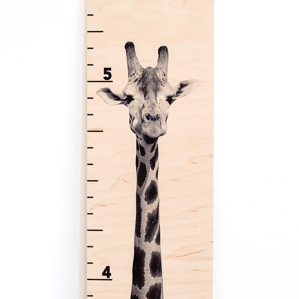 Headwaters Studio Animals Growth Chart for Kids - Baby Height Chart Height Tracker Kids Wooden Growth Chart for Wall Grow Chart Height Chart for Kids Safari Nursery, Tall Giraffe-46 x75 x.25