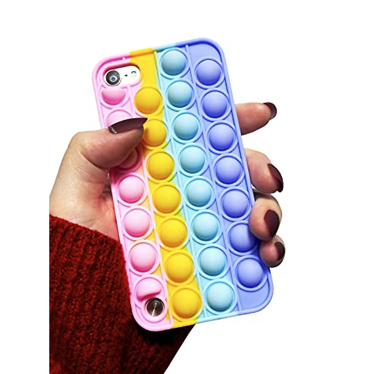 Case for iPod Touch 7 Cute Bubble Pop iPod Touch 6/5 Case Push Fidget Sensory Soft Silicone Stress Reliever Cover Compatible with iPod Touch 5th/6th/7th Generation
