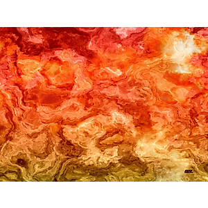 Orange Marble Art Kitchen Glass Cutting Board Modern Decorative Gift Abstract Wavy Contrast Design