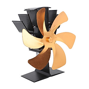 Generic Wood Stove Fan, Heat Activated Vertical, Gold, Heat-Powered Fan, No Harmful Emissions