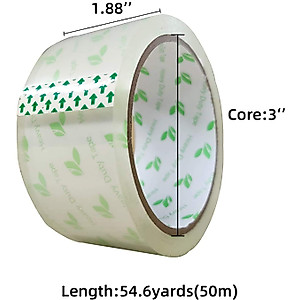 Printholic Packing Tape 6 Rolls Heavy Duty Shipping Packaging Tape 1.88" x 54.6 Yards, 3" Core, Clear, for Moving Packaging Shipping Office Storage, Transparent Tape Refills for Dispenser