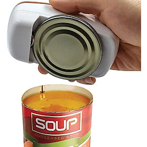 One-Touch Electric Can Opener, Handheld Easy Grip Press Start and Stop Automatic Operation, Lightweight, Twist-free, Arthritis Relief