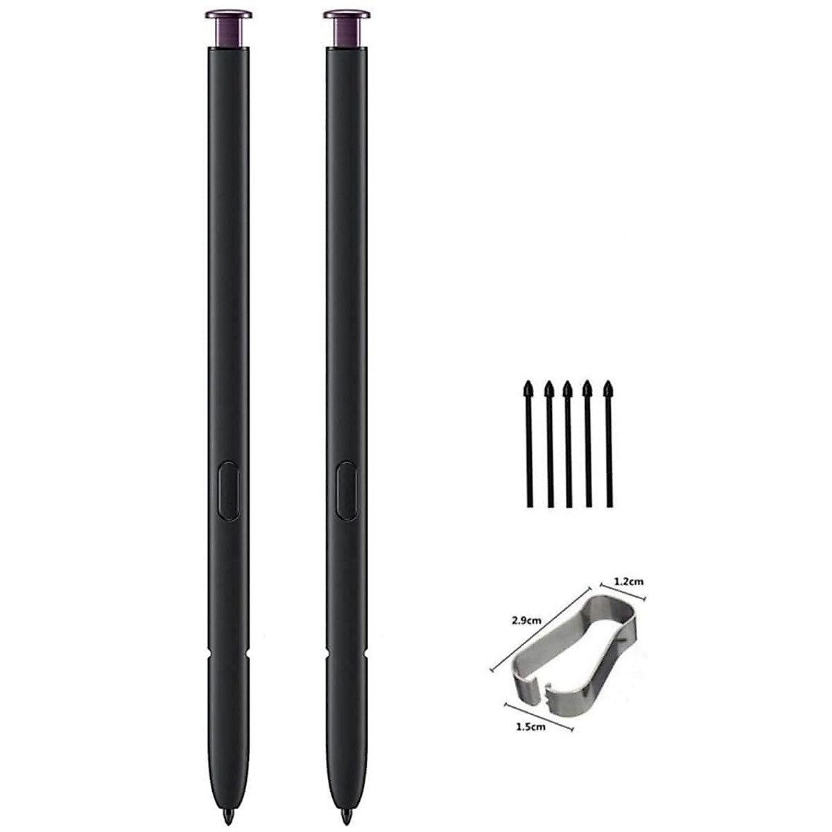 2PCS Galaxy S22 Ultra S Pen (Without Bluetooth) Replacement Compatible Galaxy S22 Ultra Stylus Pen + Replacement Tips/Nibs (Burgundy)