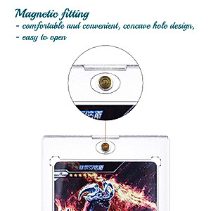 UTCTBC 35 PT Strong Magnetic Cards Sleeves 6 Card Brick + 1 Display Stand Clear Soft Pro Card Holder Fit Standard Trading Cards, Sports Cards,
