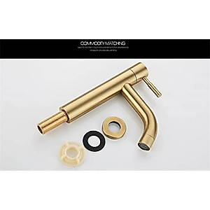 New Brushed Gold Bathroom Basin Single Hole Cold Handle Shower Head Faucet Bath for Kitchen Sink Water Tap Toilet Hardware (Short)