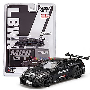 Truescale Miniatures Mini GT 1:64 LB-Silhouette Works GT Nissan 35GT-RR Ver.2 Matt Black LBWK Advan True Scale Miniatures MGT00291
