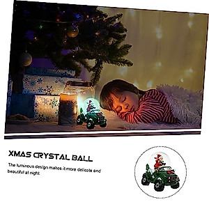 Abaodam Crystal Ball Car Santa Claus Snow Globe Model Truck Santa Ornament Santa Snow Globe LED Water Glittering Birthday Gift Xmas Craft Decor Desktop Decor Home Use Desktop Decor LED 1pc