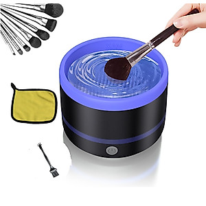Makeup Brush Cleaner Machine,Electric Makeup Brush Cleaner,Automatic Makeup Brush Cleaner Cleanser Tools,USB Cosmetic Brush Cleaning Machine for Liquid Foundation,Contour,Eyeshadow Brushes Blue