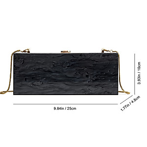 Acrylic Clutch Evening Bag Long Pearl Acrylic Clutch Purse Handbag for Dinner Party Wedding iPhone Black