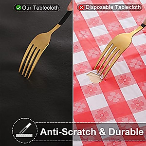 homing Rectangle Vinyl Tablecloth, 100% Waterproof Spillproof Plastic Table Cloth, Wipe Clean Table Cover for Dining Table, Buffet Parties and Camping (Black, 60" x 84")