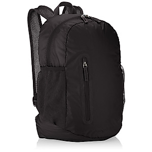 Amazon Basics Lightweight Packable Hiking Travel Day Pack Backpack - 17.5 x 17.5 x 11.5 Inches, 25 Liter, Black