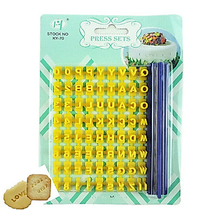 Gracelife 73 pcs Alphabet, Number, Letter Symbols Biscuit Fondant Cake/Cookie Stamp Impress Embosser cutter - Mold Tool Set