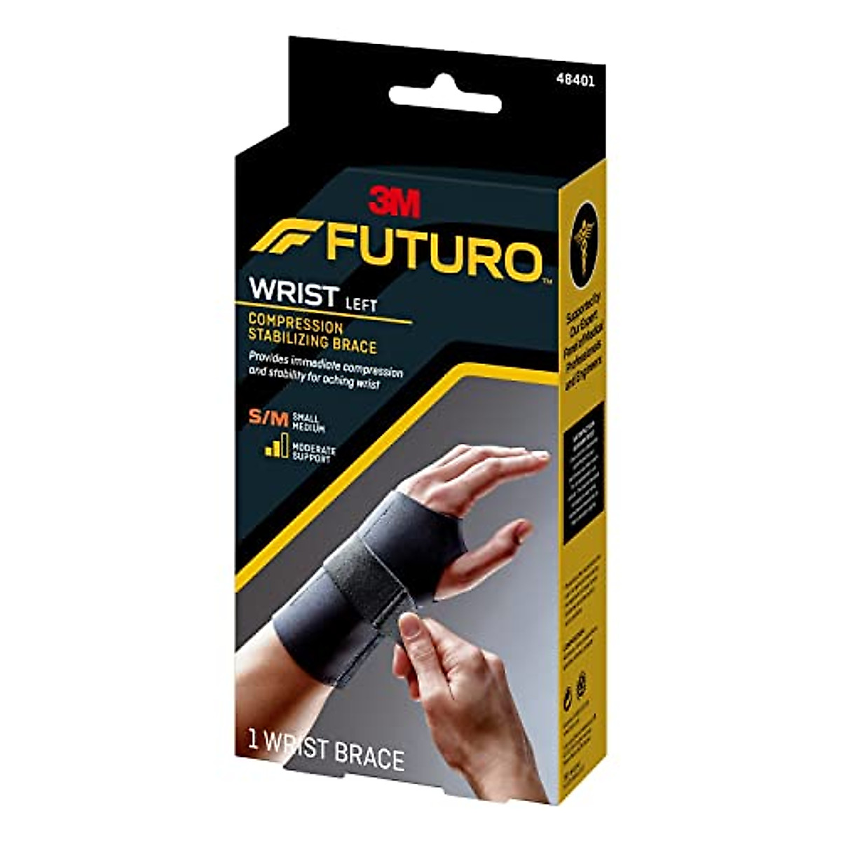 FUTURO Compression Stabilizing Wrist Brace, Left Hand, S/M