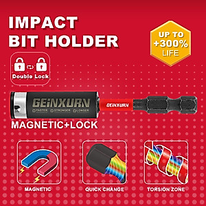 Geinxurn 30 Pieces (T7-T40) Impact Screwdriver Bit Set, Magnetic Multi-Torx Head Power Bits,S2 Alloy Steel Star Bits with 1 Pc Impact Bit Holder and Storage M-Box