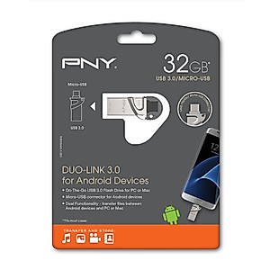 PNY 32GB Duo-Link USB 3.0 OTG Flash Drive for Android - (P-FDI32GOTGTO30-GE)
