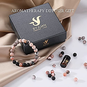 Anxiety Relief Items Lava Rock Beaded Healing Bracelets Aromatherapy Lavender Essential Oil Spiritual Relaxation Gifts for Women Pulseras de Mujer