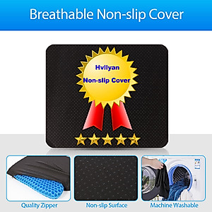 Gel Seat Cushion for Long Sitting (Thick & Extra Large), Gel Cushion for Wheelchair Soft, Gel Chair Cushion Comfy, Gel Car Seat Cushion Breathable, Gel Seat Cushion for Office Chair for Hip Pain