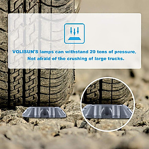 VOLISUN Solar Deck Lights Driveway Dock Lights, 12-Pack Led IP67 Waterproof Outdoor Warning Step Lights for Driveway Sidewalk Garden Pathway Yard(White)