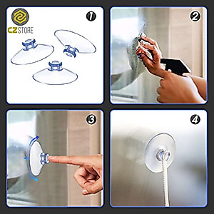 ✮✮CZ Store✮✮ - Mini Suction Cups -1.18" Diameter- Transparent Shower Caddy Connector, No Hooks, Mushroom Attachment - Adhesive Wall Storage Mount for Tile, Glass, Mirrors, Windows