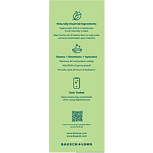 Contact Lens Solution by Biotrue, Multi-Purpose Solution for Soft Contact Lenses, Lens Case Included, 10 Fl Oz (Pack of 2)