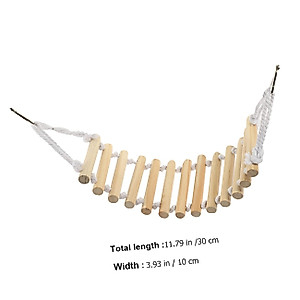 FRCOLOR 3pcs Wooden Climbing Ladder Turtle Platform Pet Ladder Bridge Wooden Reptile Ladder Bird Cage Ladder Hanging Bird Ladder Parakeet Wood Ladder Lizards Bridge Hamster Playing Large