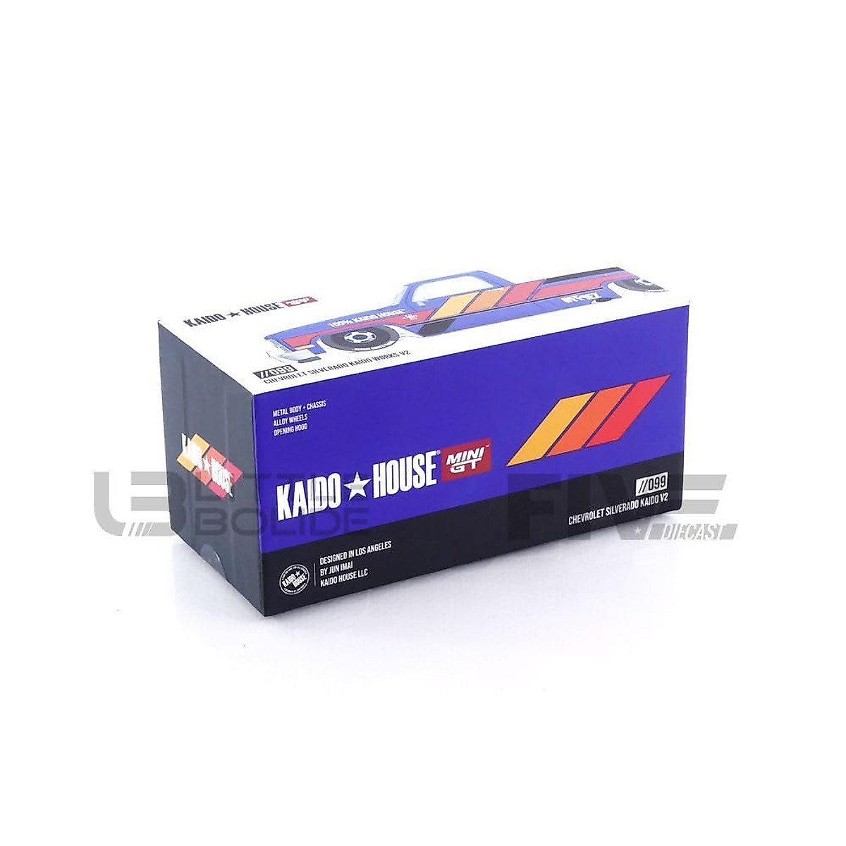 True Scale Miniatures Model Car Compatible with Chevrolet Silverado Kaido Works V2 Limited Edition 1/64 Diecast Model Car Kaido House KHMG099, Blue