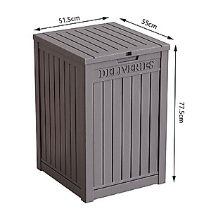 ROJIK Deck Box - Weatherproof Outdoor Package Delivery Box, Lockable Storage Container for Porch, Large Double-Wall Resin Deck Box - Securely Store Incoming Packages