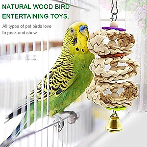 Bird Parrot Swing Toys, Chewing Standing Hanging Perch Hammock Climbing Ladder Bird Cage Toys for Budgerigar, Parakeet, Conure, Cockatiel, Mynah, Love Birds, Finches and Other Small to Medium Birds