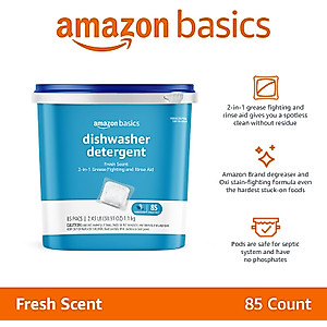 Amazon Basics Dishwasher Detergent Pacs, Fresh Scent, 85 Count (Previously Solimo)