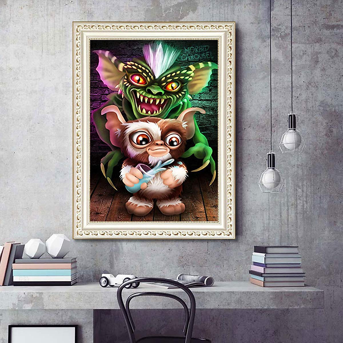 DIY 5D Full Drill Diamond Painting Kits for Adults Kids, Crystal Rhinestone Diamond Embroidery Paintings Arts Craft Home Wall Decor (Gremlins, 11.8 x 15.8 Inch)
