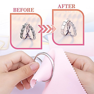 YouBay 8x16cm Jewelry Cleaning Cloth - 30 Pcs Individually Wrapped Silver Polishing Cloth for Jewelry Polishing Cloth for Sterling Silver | Gold | Brass | Platinum (Pink)