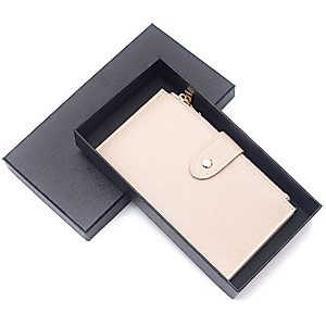 neyrat Slim wallet for women, Bifold multi card case zipper coin purse,RFID Blocking wallets with checkbook holder,With gift box (Beige)