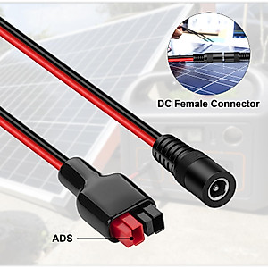 iGreely DC 5.5mm x 2.1mm Power Female Plug Cable with DC 8mm Adapter for Portable Generator 14 AWG Wire 3.3ft/1m