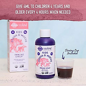 Garden of Life Elderberry Zinc Immune Support for Kids, mykind Organics Kids Cough & Mucus Immune Syrup with Ivy Leaf, Vitamin C and Echinacea for Children, Alcohol Free, No Added Sugars, 3.92 fl oz