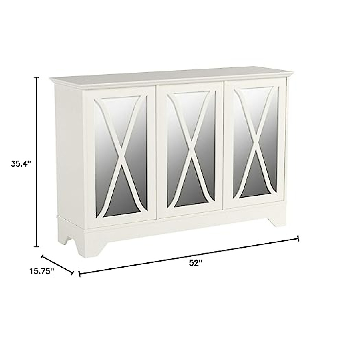 Target Marketing Systems Reflections Buffet/Console with Mirror, White