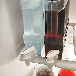 1.25 Gallon Slimline Drink Dispenser for Fridge - Beverage Spigot for Easy Pouring, BPA-Free, USA Made (Pack of 2)