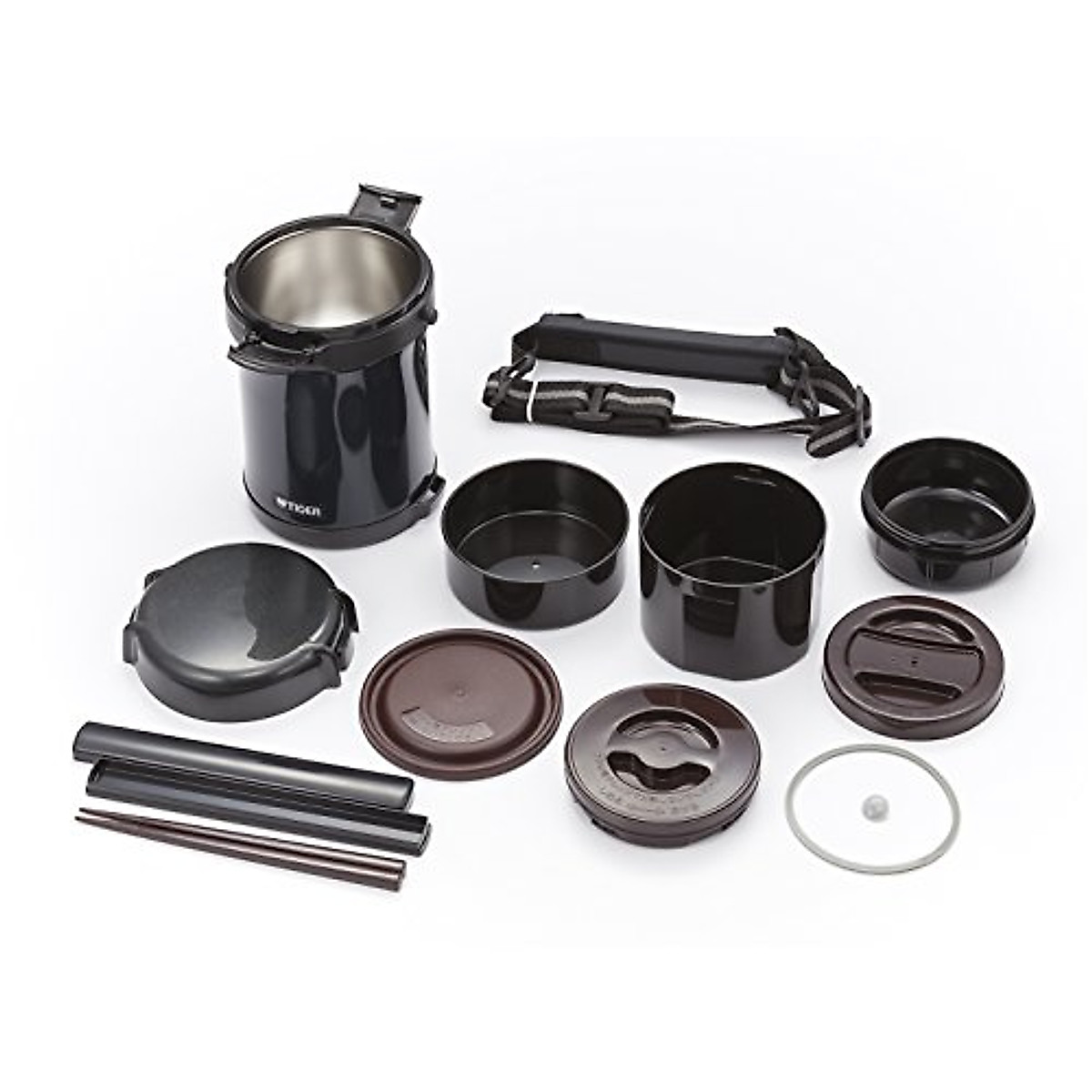 Tiger LWU-A172-KM Tiger Thermos Bottle, Insulated Lunch Box, Stainless Steel, Rice Bowl, Approx. 3 Cups, Black