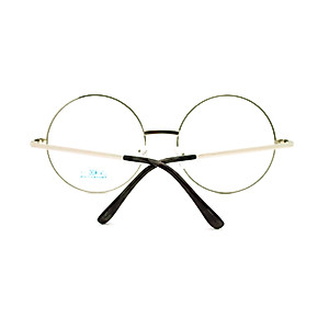 PASTL Super Oversized Round Circle Frame Clear Lens Glasses Silver