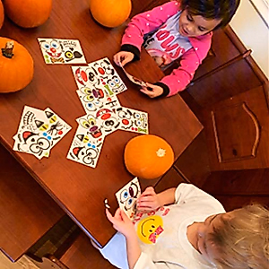 36 Packs Halloween Pumpkin Decorating Stickers, 18 Sheet Pumpkin Face Stickers in 12 Designs for Halloween Party Supplies Trick or Treat Party Favors