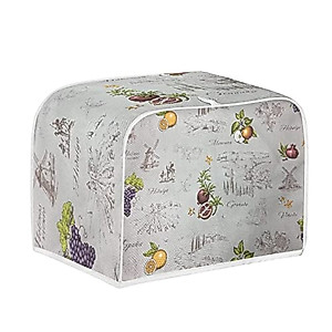 FOR U DESIGNS Toaster Cover 2 Slice Long Slot,Fruit Pattern Bread Maker Cover Washable Dust Protection Retro Style Kitchen Small Appliance Covers with Top Hook