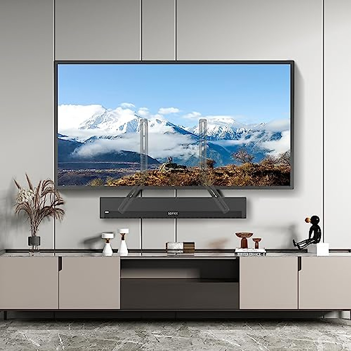 XINLEI Universal Sound Bar Mounts Fits Most 23 to 65 Inch TVs Soundbar TV Mount Bracket Above or Under TV, up to 22 lbs SBR302