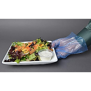 Daxwell Poly Gloves, Easy-Fit Food Prep Gloves, Header Gloves, One Size Fits All, Blue, With Wall Mount, F10003538 (Case of 1,000, 20 Cards of 50)