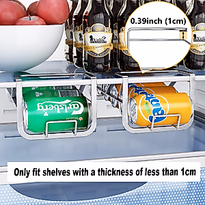 2-Pack Soda Can Beverage Dispenser Rack, Can Storage Organizer Holder for Refrigerator- Dispenser 5 Standard Size 12oz Soda Cans or Canned food, Rust-Proof Stainless Steel, Chrome