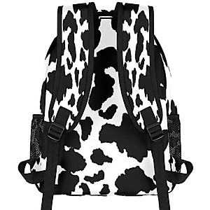 Cow Print Pattern Large Backpack Rucksack Animal Book Bag Travel Hiking School Bag for Adult Boys Girls