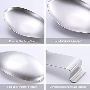 New Stainless Steel Spoon Rest,Kitchen Utensil Spoon Holder,Spatula Ladle Holder,spoon holder for stove top, spoon rest for kitchcen Countertop Heavy Duty Gift for mom freinds(Silver 1PC)