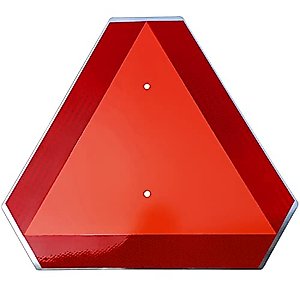 Slow Moving Vehicle Sign,Safety Triangles dot Approved Triangle Sign 14"x16"50-mil Thick Aluminum Diamond Grade Reflective,Up to 7 Years of Outdoor use for Golf Cart
