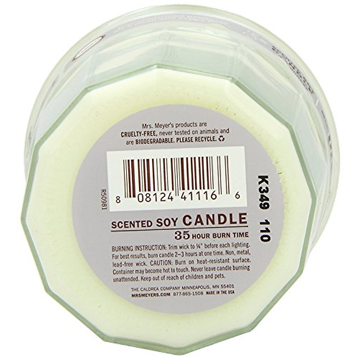 Mrs. Meyer's Clean Day Soy Candle, Lavender, 7.2-Ounce Glass Jars (Pack of 6)